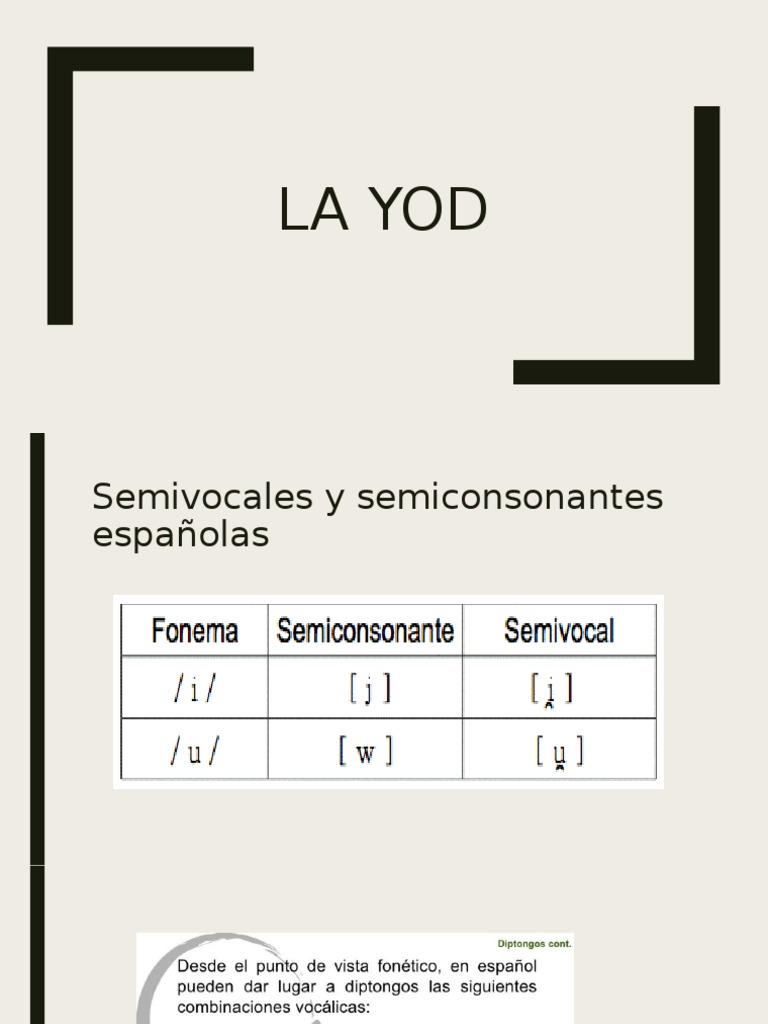 La Yod: Semivocales y Semiconsonantes | PDF