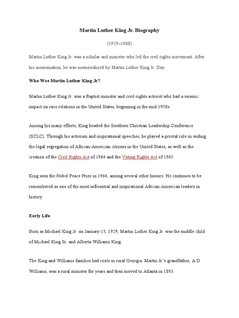 Martin Luther King JR | PDF | Martin Luther King Jr. | Religion And Belief
