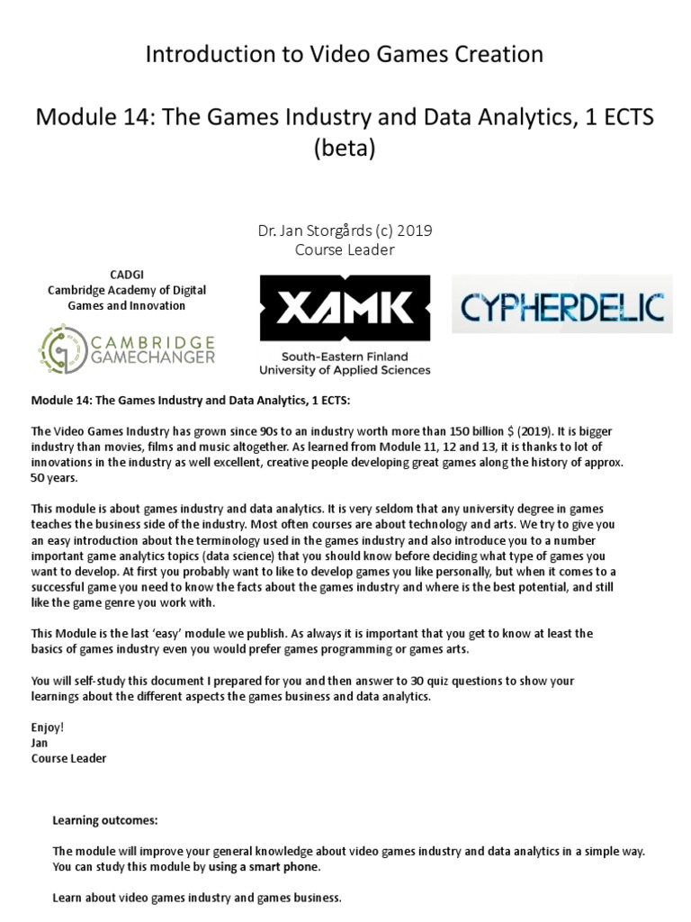 Game Industry & Analytics Guide | PDF | Monopoly | Performance Indicator