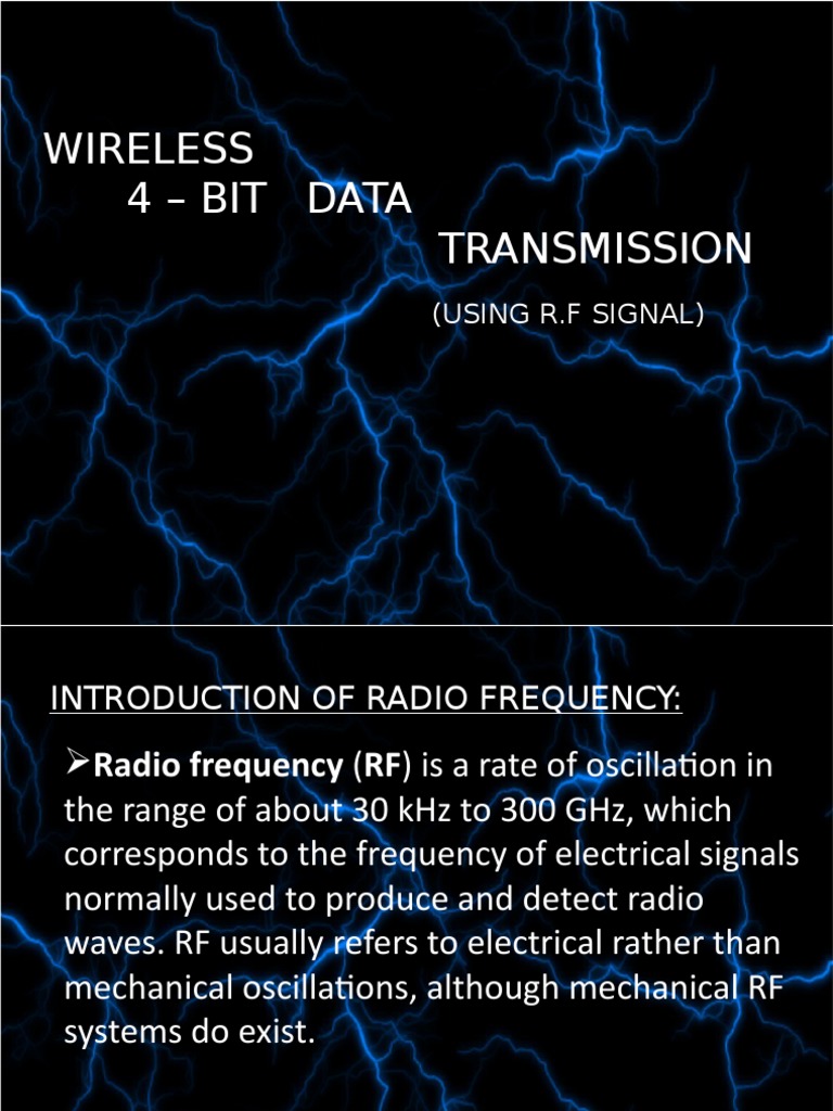 4-Bit RF Data Transmission Overview | PDF