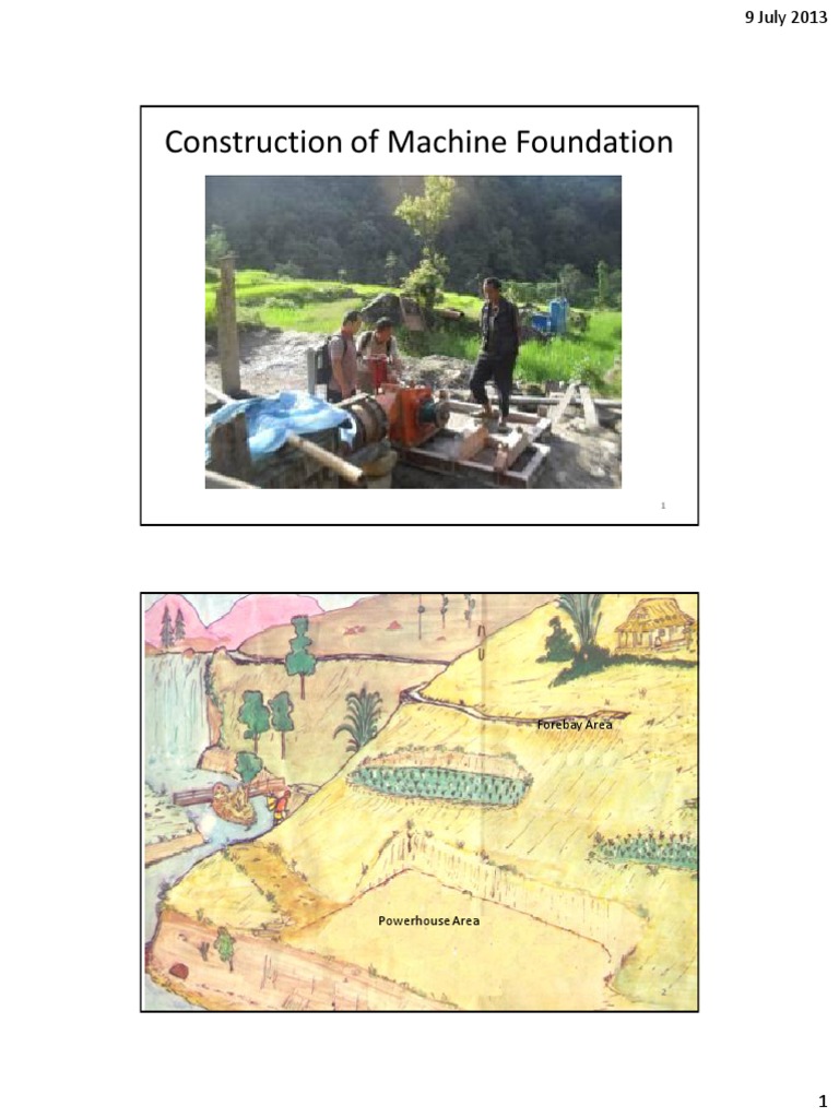 Construction of Machine Foundation: Forebay Area | PDF | Machines ...