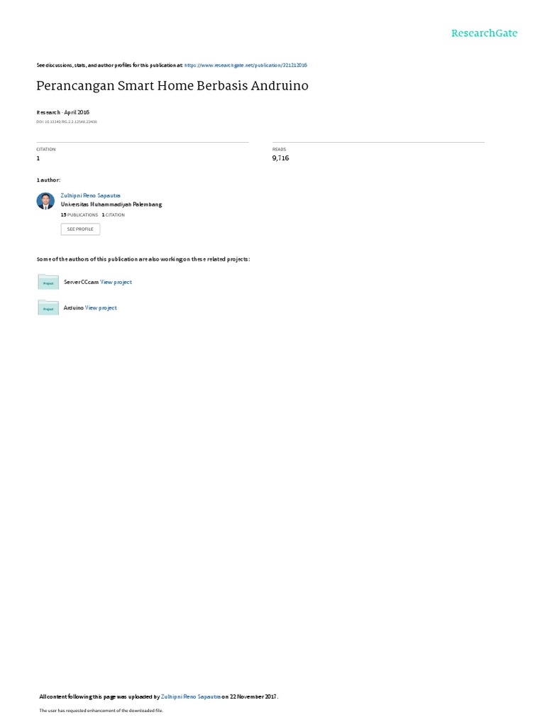 Perancangan Smart Home Arduino | PDF