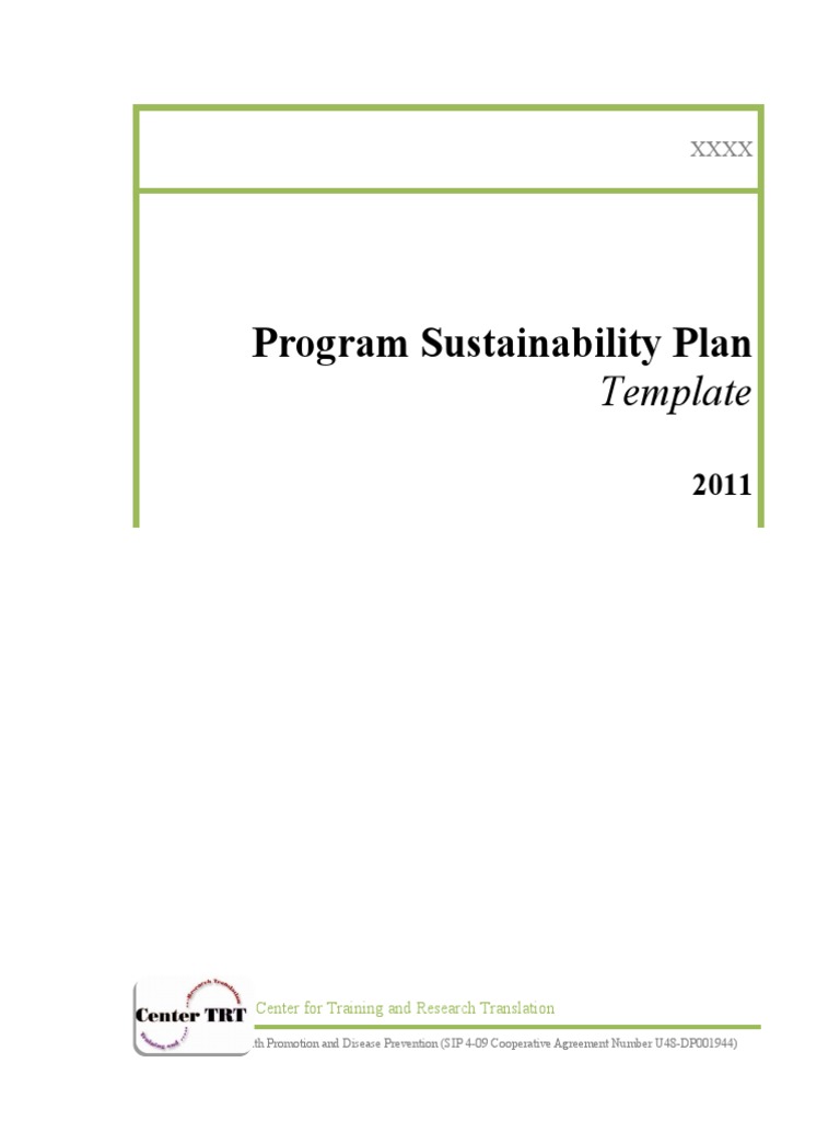 Susttainability - Plan - Template - CTRT | PDF | Sustainability | Goal