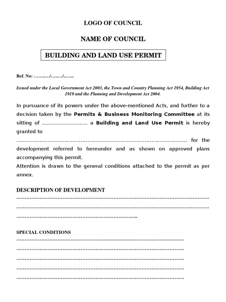 Building Land Use Permit | PDF | Road | Government