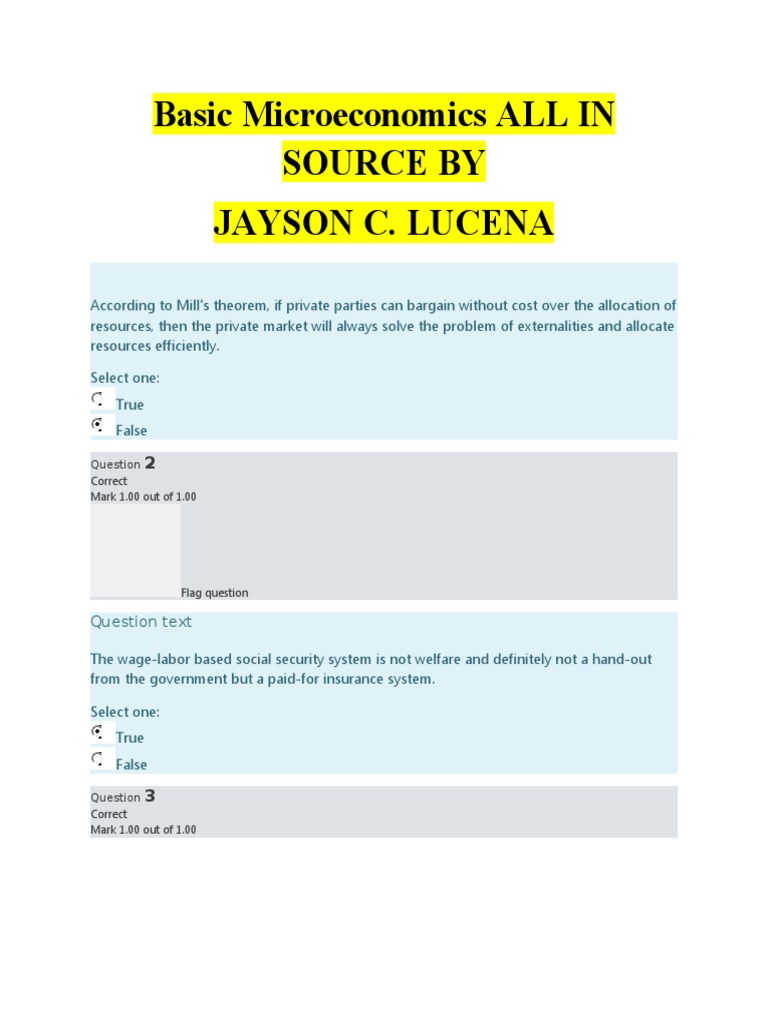 Basic Micro Economics All in Source by Jayson C. Lucena | PDF | Neoclassical Economics | General ...