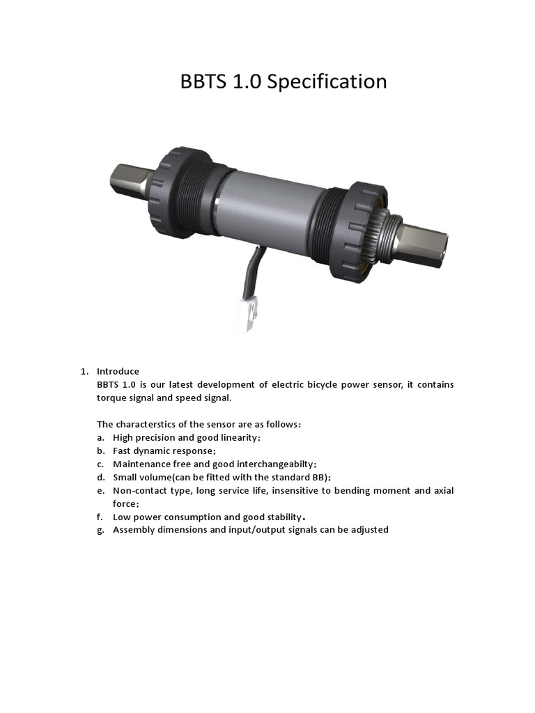 BBTS 1.0 Electric Bicycle Torque Sensor | PDF | Sensor | Torque