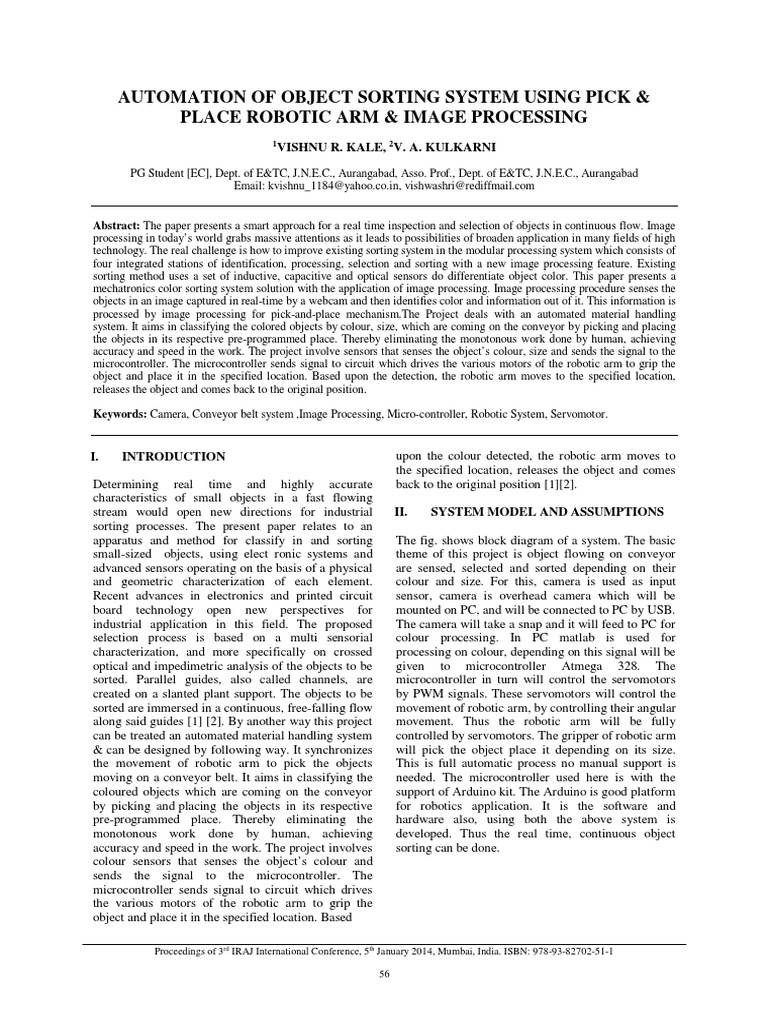 Automation of Object Sorting System Usin PDF | PDF | Arduino | Servomechanism