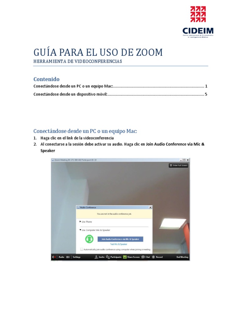 Guía para El Uso de Zoom - Español | PDF | Videotelefonía ...