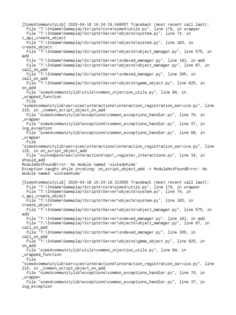 Sims4CommunityLib Exceptions | PDF | System Software | Computing