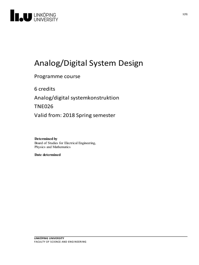 Syllabus Analog - Digital System Design PDF | PDF | Electronic Circuits ...
