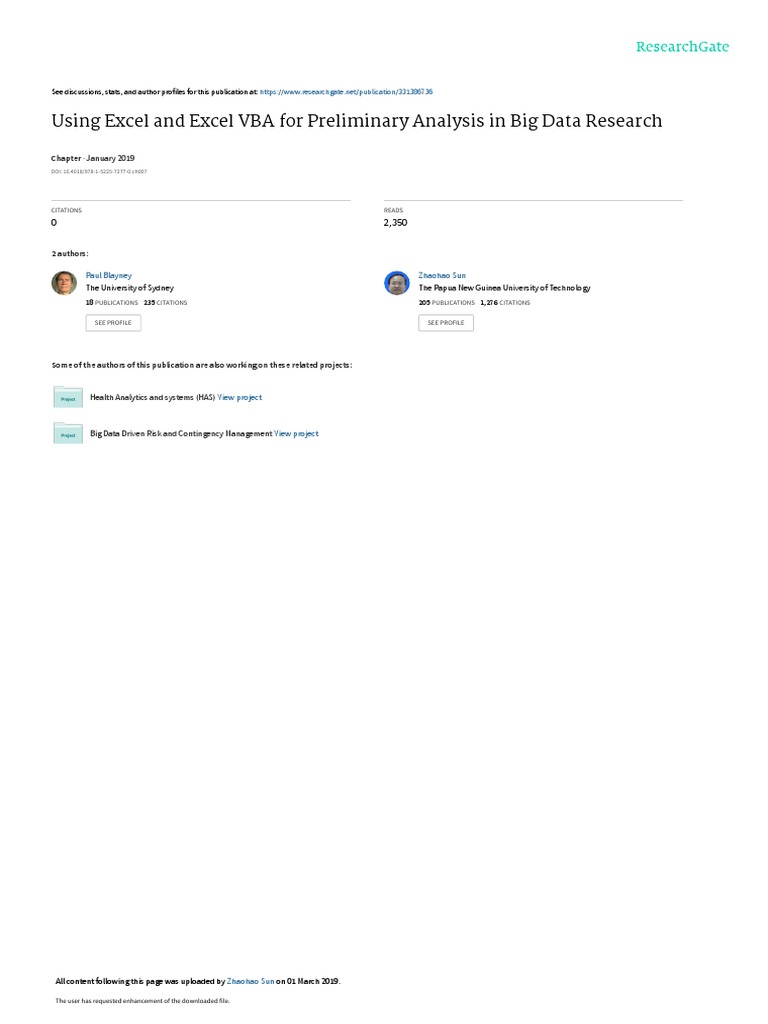 Excel VBA for Big Data Analysis | PDF | Control Flow | Microsoft Excel