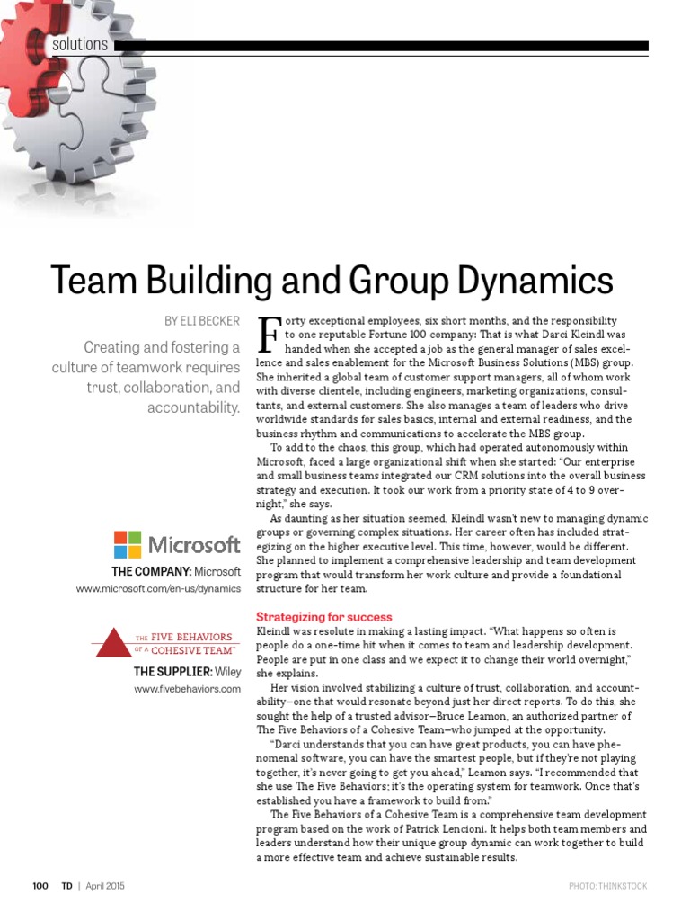 Team Building and Group Dynamics | PDF | Leadership | Business