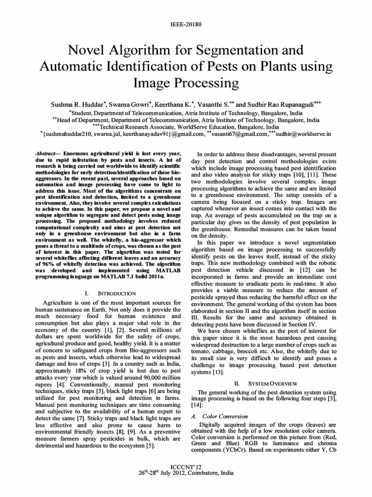Novel Algorithm For Segmentation and Automatic Identification of Pests ...