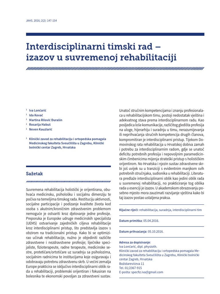 07 Interdisciplinarni Timski Rad | PDF