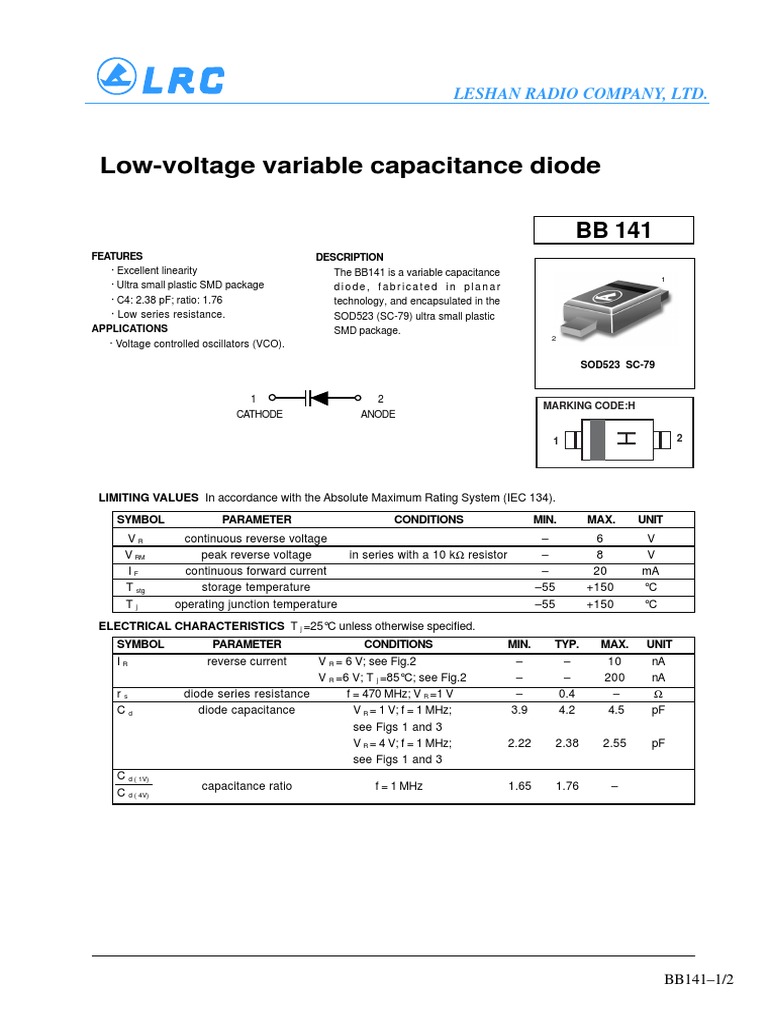 Low-Voltage Variable Capacitance Diode: Leshan Radio Company, LTD | PDF ...