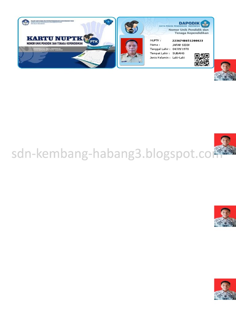 Cetak Kartu NUPTK Manual+Cover Muka | PDF