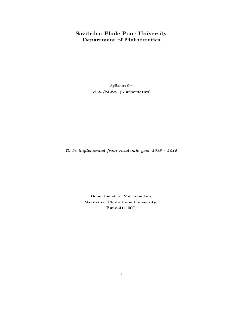 MSC (Maths) Syllabus 2018 19 | PDF | Group (Mathematics) | Probability ...