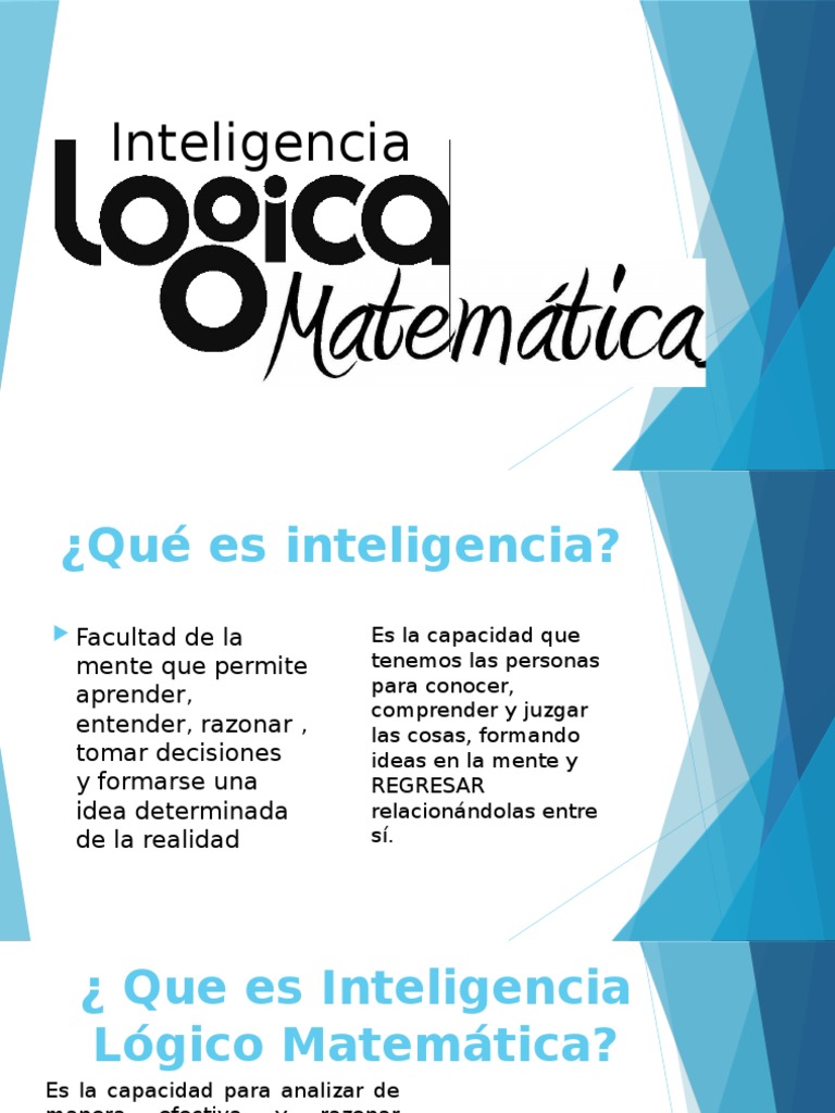 Inteligencia Lógico Matematica | PDF