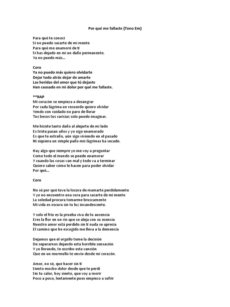 Por Qué Me Fallaste | PDF