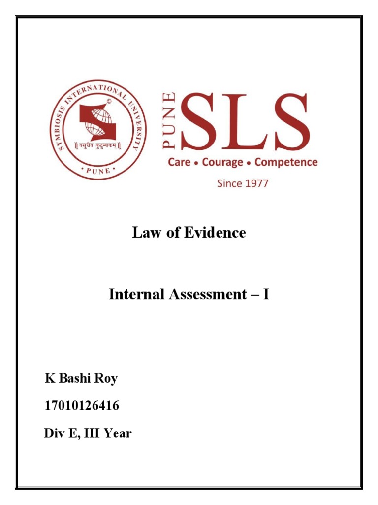 Evidence Law Assignment | Download Free PDF | Evidence (Law) | Crime & Violence