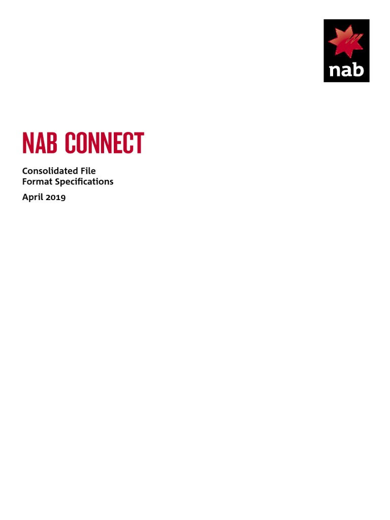 Nab Connect Consolidated File Format Specification - v0.05 PDF | PDF | Debit Card | Cheque