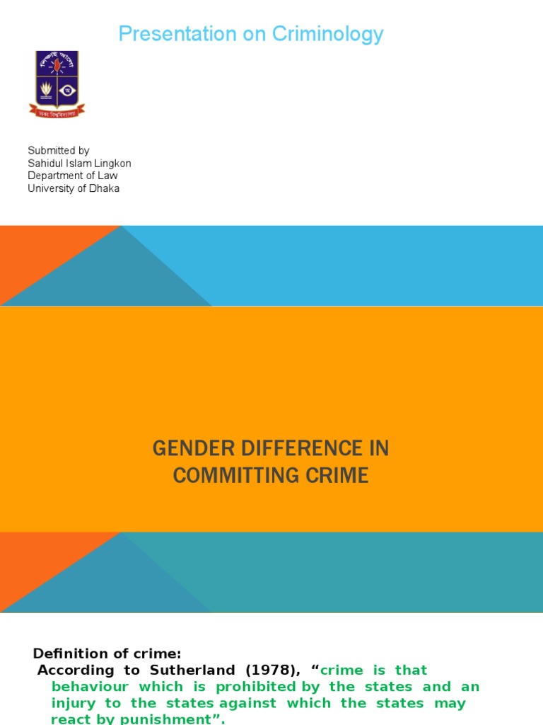 Gender Difference in Committing Crime | PDF | Aggression | Crime & Violence