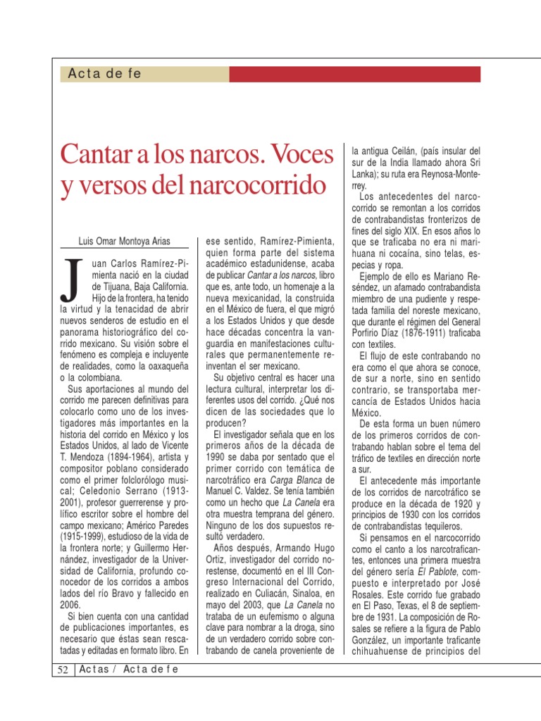 Cantar A Los Narcos PDF | PDF | México | Entretenimiento (general)