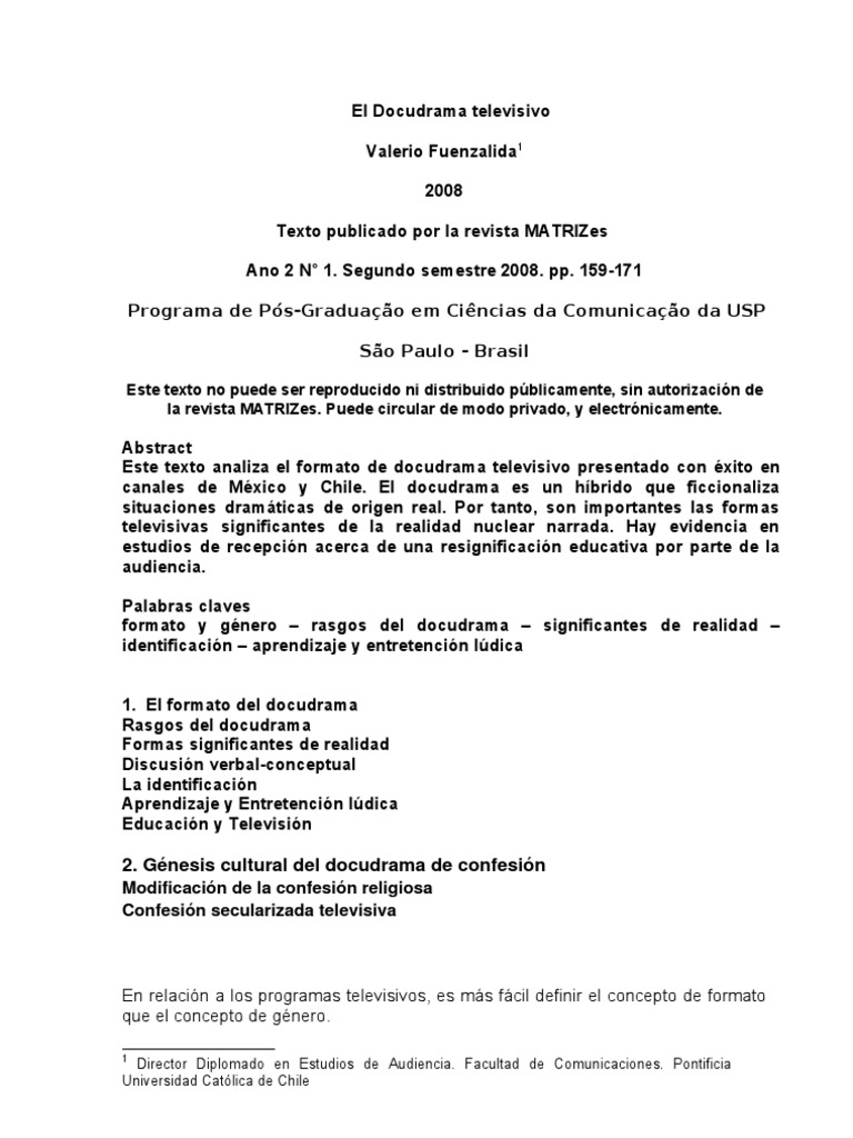 El Género de Docudrama | PDF | Hora estelar | Sacramentos