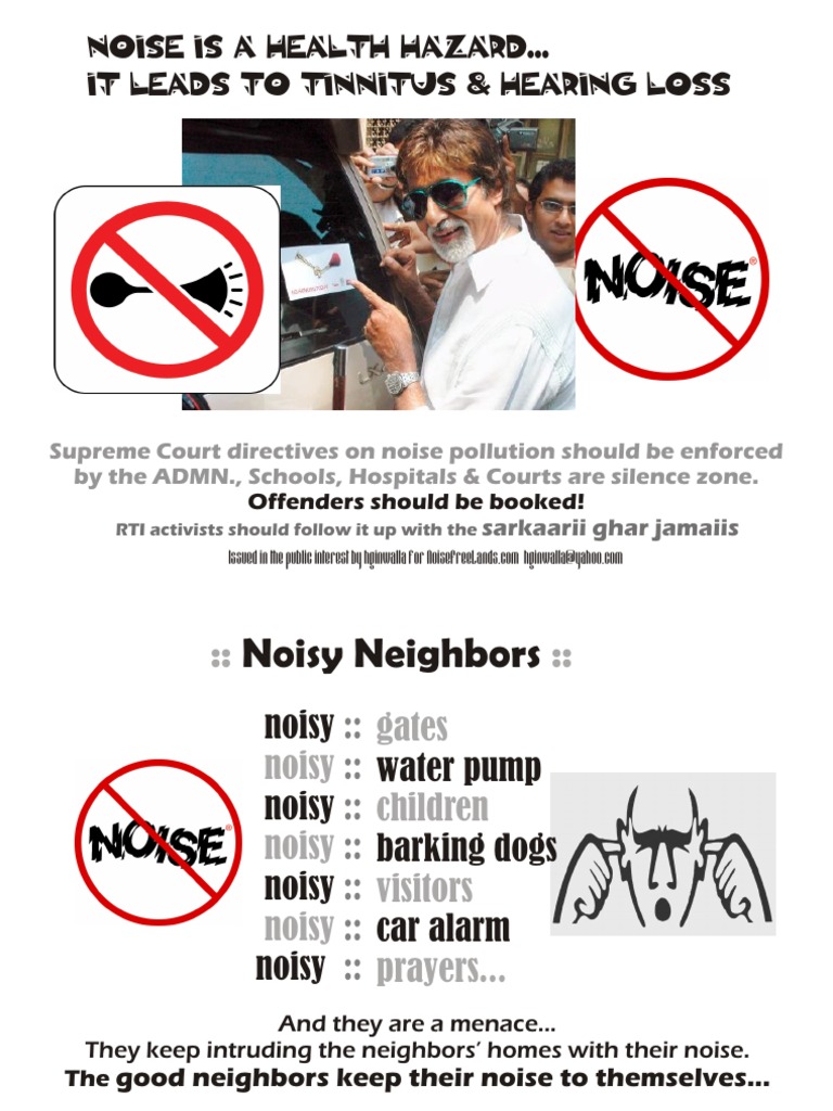 Noise Pollution Posters English | Otology | Determinants Of Health