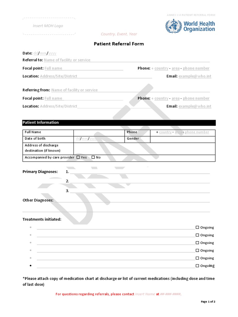 Patient Referral Form | PDF | Patient | Caregiver