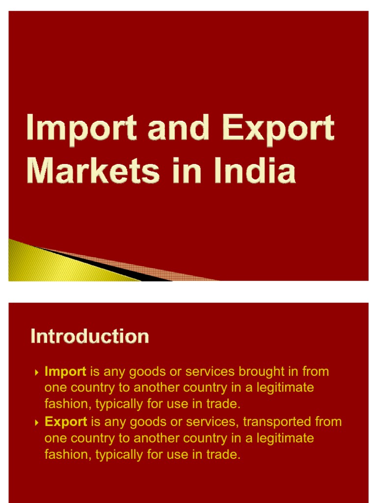India Import and Export Procedures | PDF | Imports | Exports