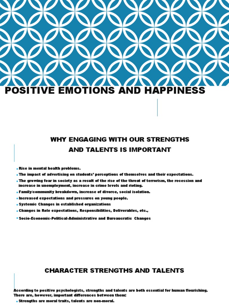 Positive Emotions and Happiness | PDF | Positive Psychology | Emotions