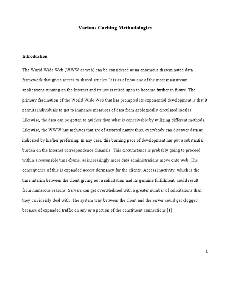 Caching Methodologies | PDF | Hypertext Transfer Protocol | Cache (Computing)