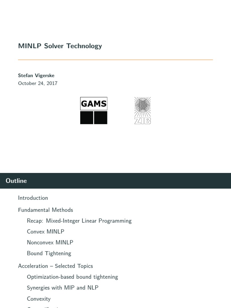 Advanced MINLP Solver Techniques | PDF | Linear Programming ...