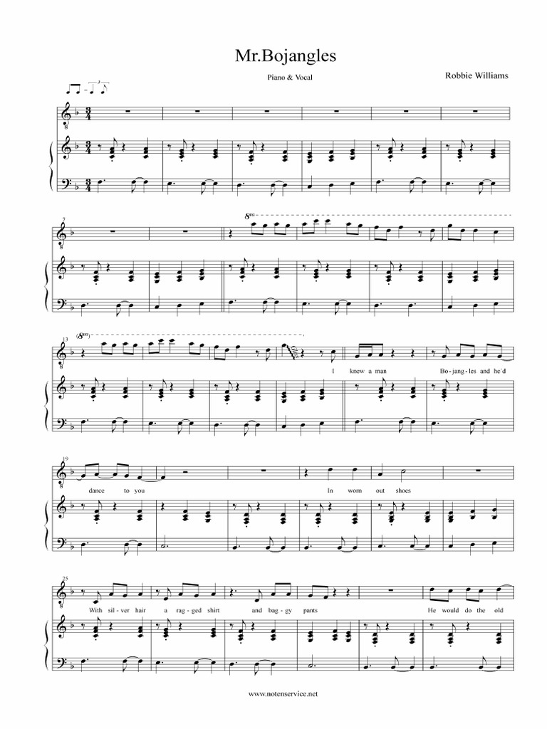 MR Bojangles Noten Sheet Music | PDF