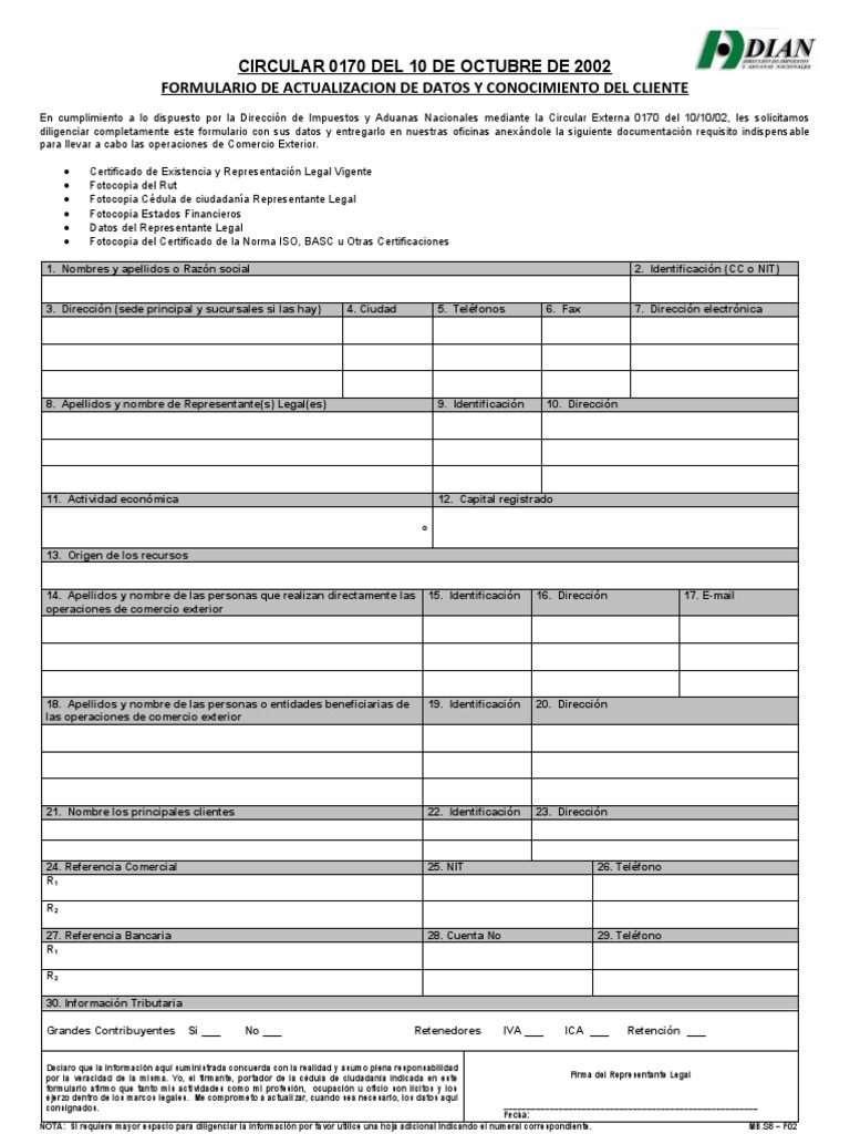 Circular 0170 DIAN Formato | PDF | Business