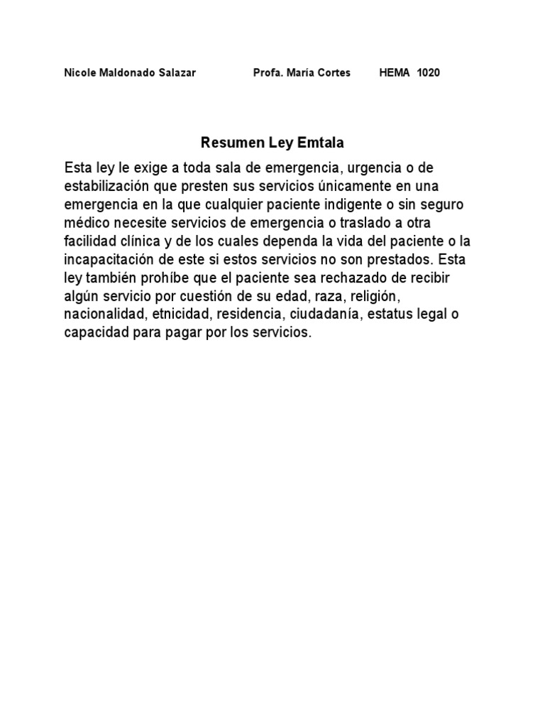 Resumen Ley Emtala | PDF
