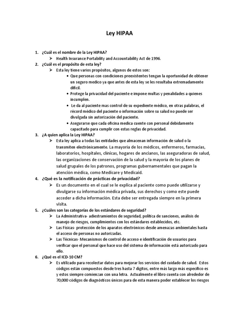 Ley HIPAA Asignacion 5 | PDF | Comorbilidad | Cuidado de la salud