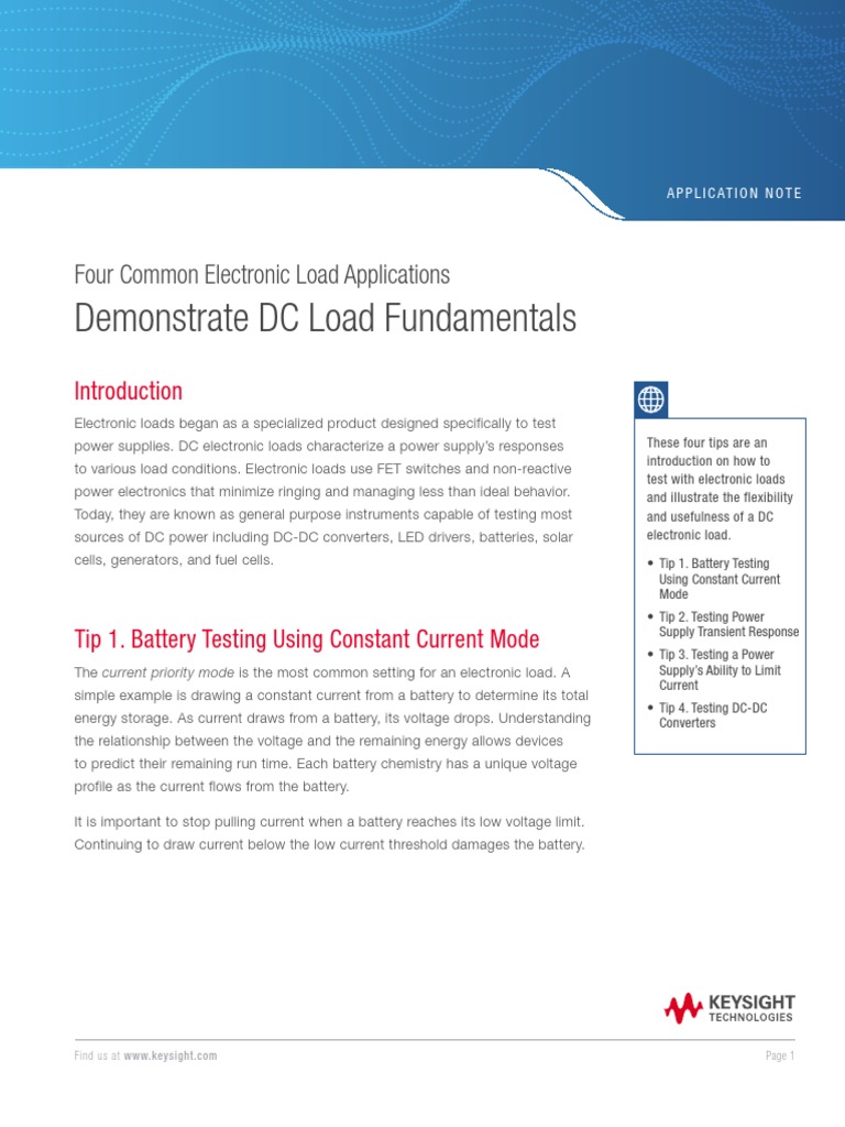 Four Common Electronic Load Applications | PDF | Power Supply | Direct ...