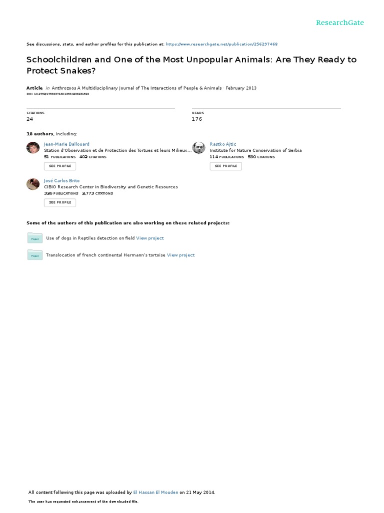 Schoolchildren and One of The Most Unpopular Animals: Are They Ready To ...