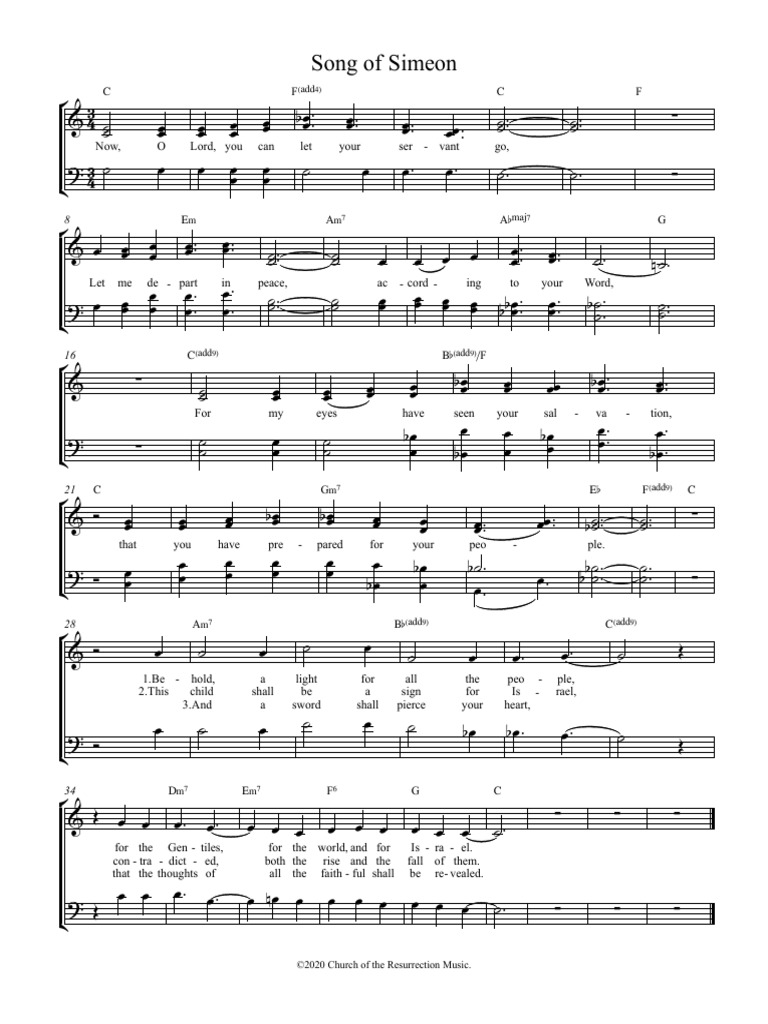 song of simeon - Full Score
