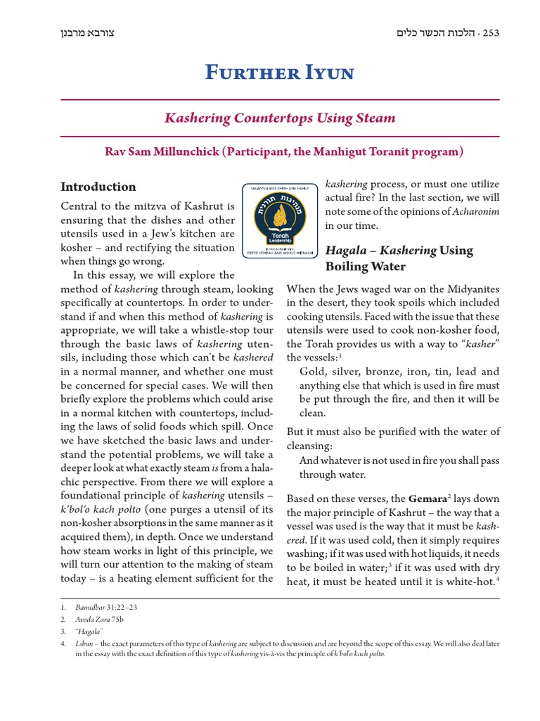 Kashering Countertops Using Steam | Download Free PDF | Jews And ...