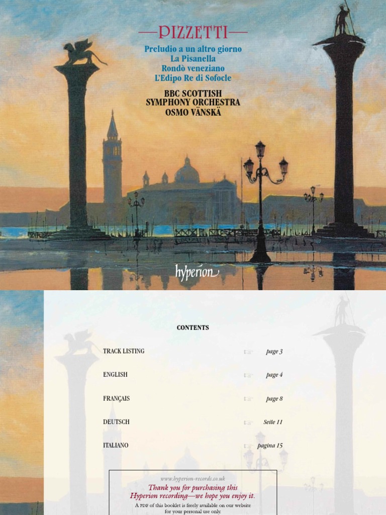 Pizzetti - Obras Orquestales | PDF | Orchestras | Elements Of Music