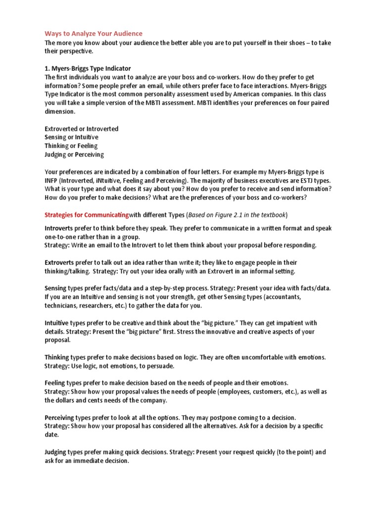 Myers-Briggs & Communication | PDF | Extraversion And Introversion | Cognitive Science
