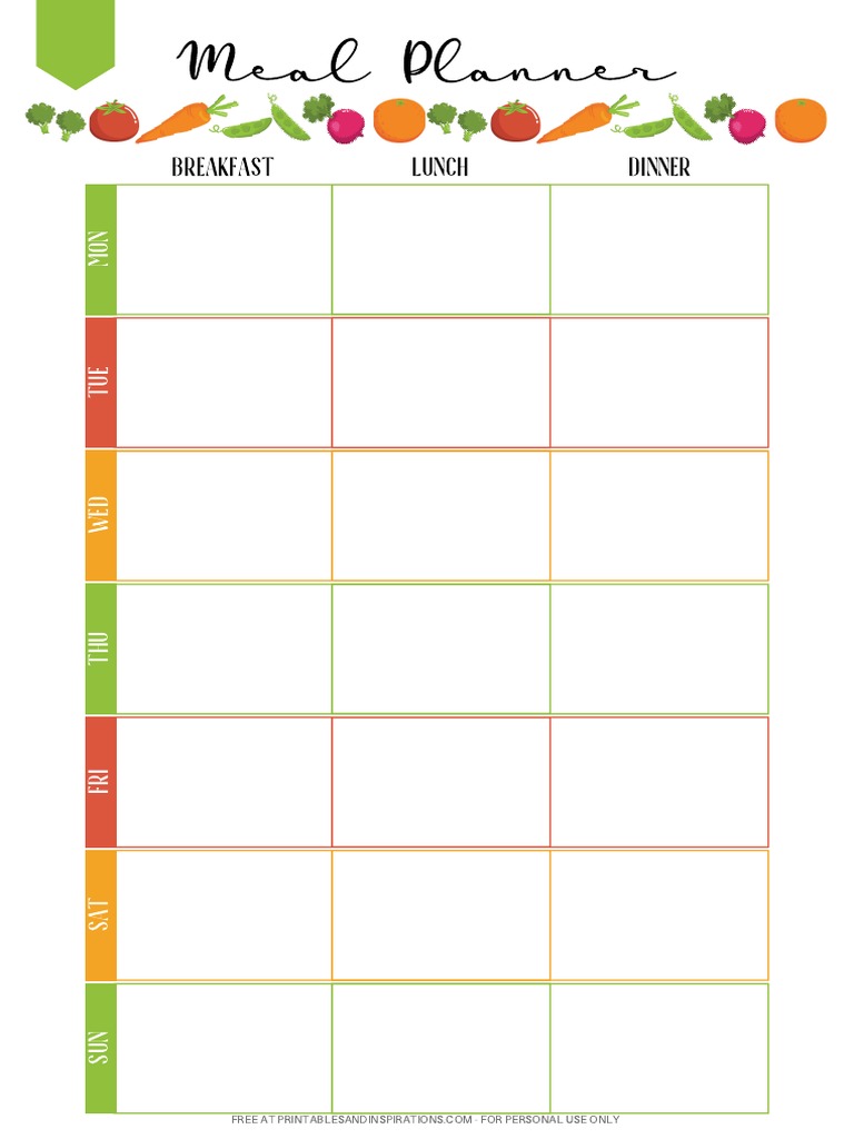 Meal Planner: Breakfast Lunch Dinner | PDF