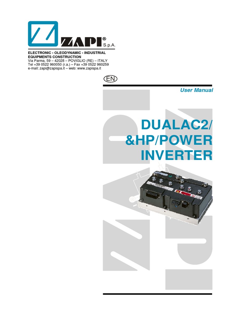 ZAPI DualAC-2 Manual | PDF | Electromagnetic Compatibility | Power Inverter