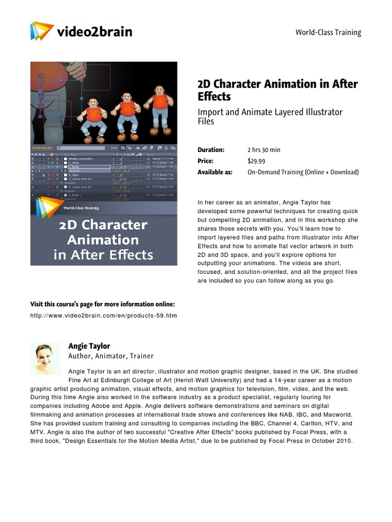 2d Character Animation In After Effects Pdf Animation Graphic Design
