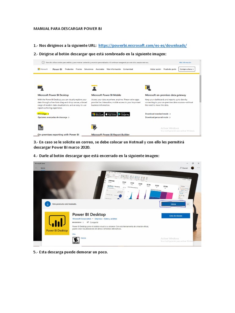 Manual para Descargar Power Bi | PDF
