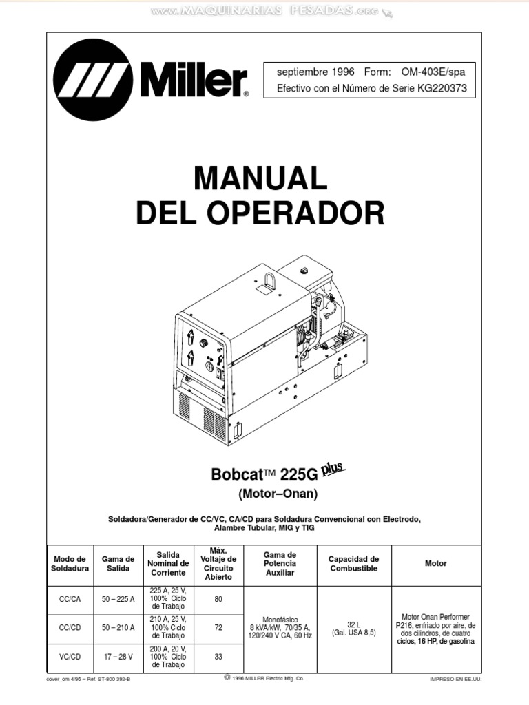 Manual Del Operador - Miller PDF | PDF | Soldadura | Construcción