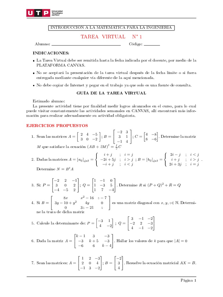 S01.s2 - Resolver Ejercicios PDF | PDF | Matriz (Matemáticas) | Enseñanza de matemática
